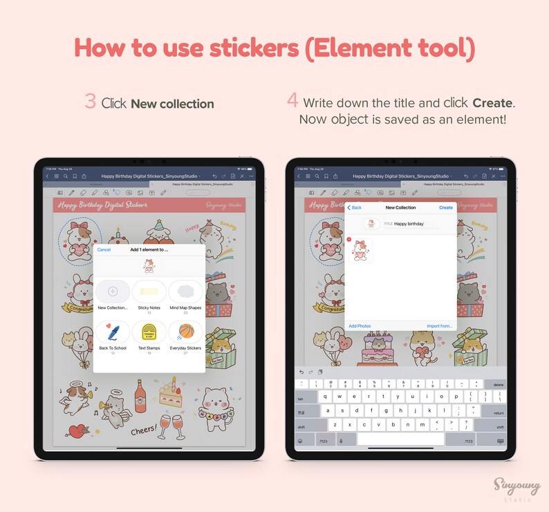 Happy Birthday Stickers for Digital Planner Cute Animal - Etsy