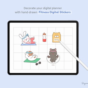 Cute Fitness Stickers for Digital Planner | Gym Goodnotes Stickers ...