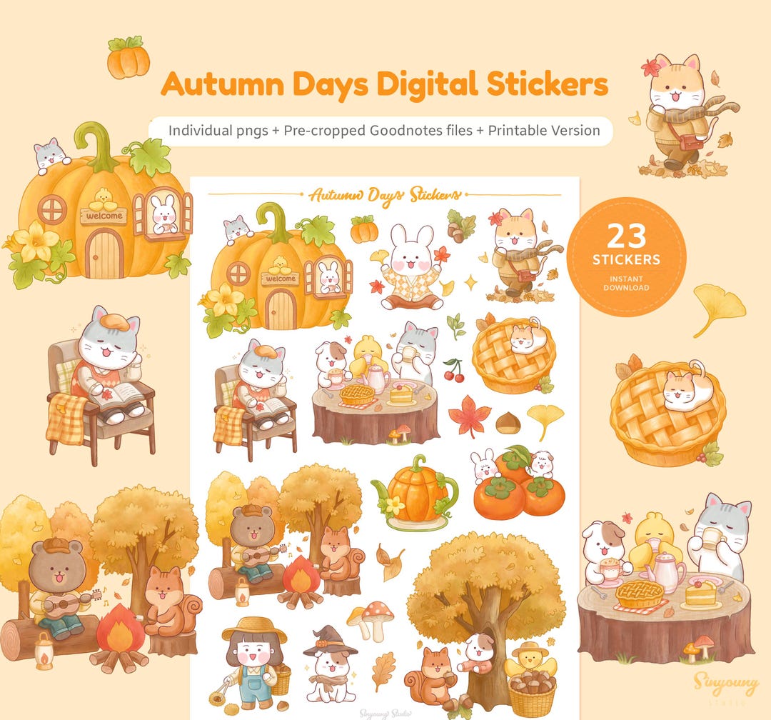 Cozy Autumn Days Digital Planner Stickers | Fall Vibes Goodnotes ...