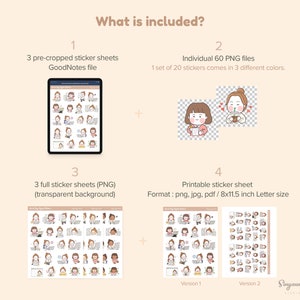 Cute Work Day Girl Character Digital Stickers | Office Work Goodnotes ...