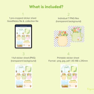 Cute Spring Garden Digital Sticky Notes | Gardening Goodnotes Stickers ...