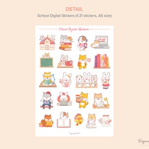 Cute School Stickers for Digital Planner | Back to School Goodnotes ...