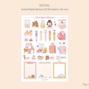 Cute School Stickers for Digital Planner | Back to School Goodnotes ...