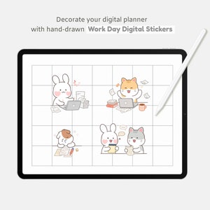 Cute Work Day Stickers for Digital Planner | Office Work Goodnotes ...
