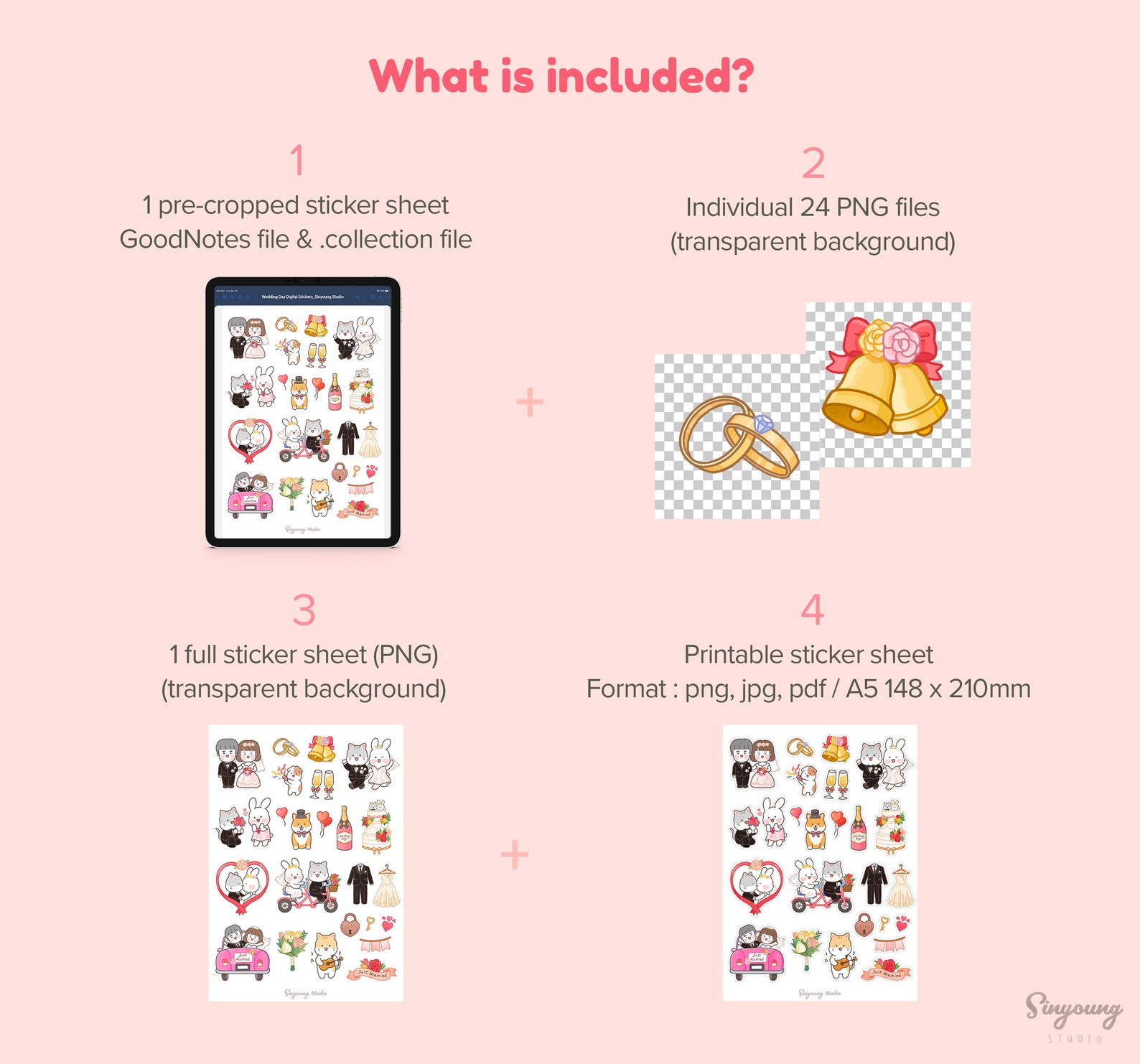 Cute Wedding Day Stickers for Digital Planner Just Married - Etsy