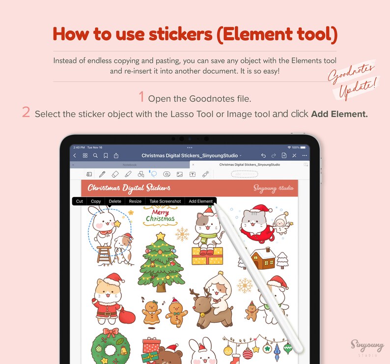 Cute Christmas Digital Planner Stickers Winter Holidays - Etsy