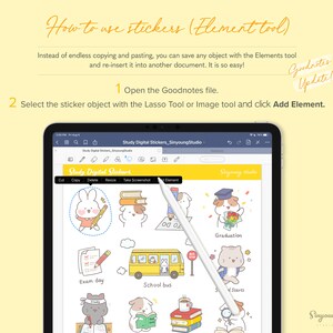 Cute Study Digital Stickers for GoodNotes Planner Hand drawn | Etsy