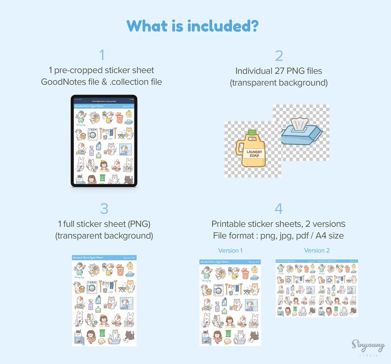 Cute Household Chores Digital Planner Stickers Cleaning Day - Etsy