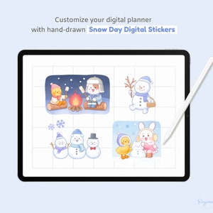 Cute Snow Day Stickers for Digital Planner | Winter-themed Goodnotes ...