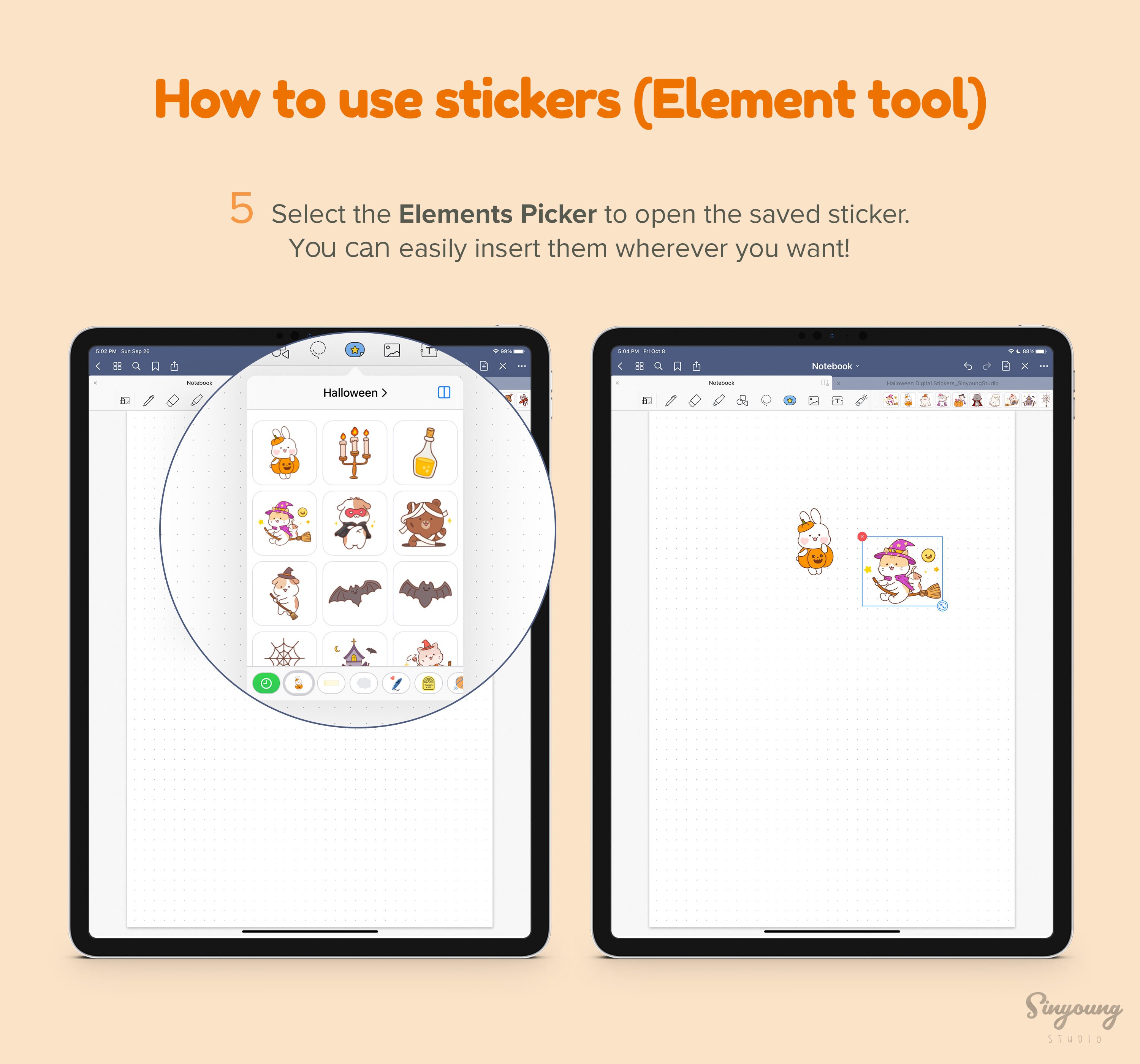 Cute Halloween Digital Stickers Spooky Season Goodnotes - Etsy