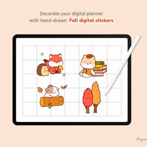 Cute Fall Digital Planner Stickers Hand Drawn Autumn Vibes Goodnotes ...