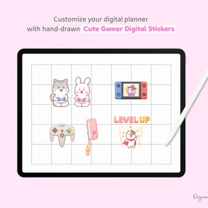 Cute Gamer Digital Stickers | Gaming Goodnotes Stickers | Game ...
