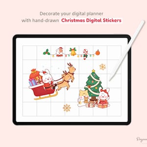 Cute Christmas Stickers for Digital Planner | Christmas Cat Goodnotes ...