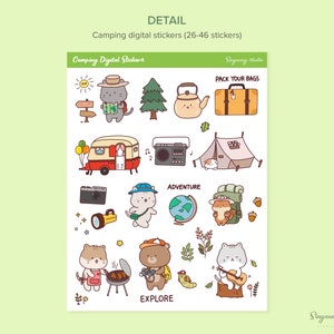 Camping Digital Planner Stickers for Goodnotes, Summer Camp Sticker ...