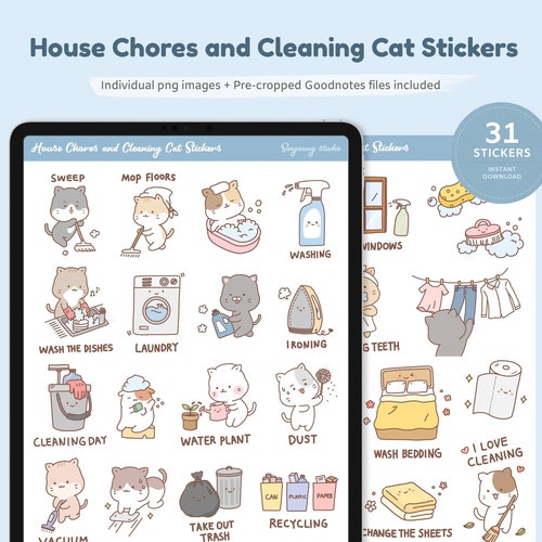 Cute Study Digital Stickers for Goodnotes Planner Hand Drawn - Etsy