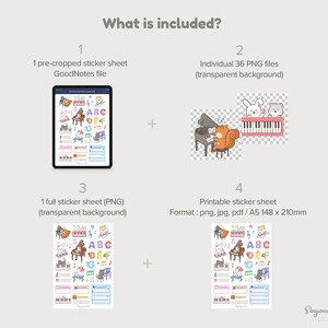 Cute Piano Digital Stickers for Goodnotes, Piano Practice Sticker Sheet ...