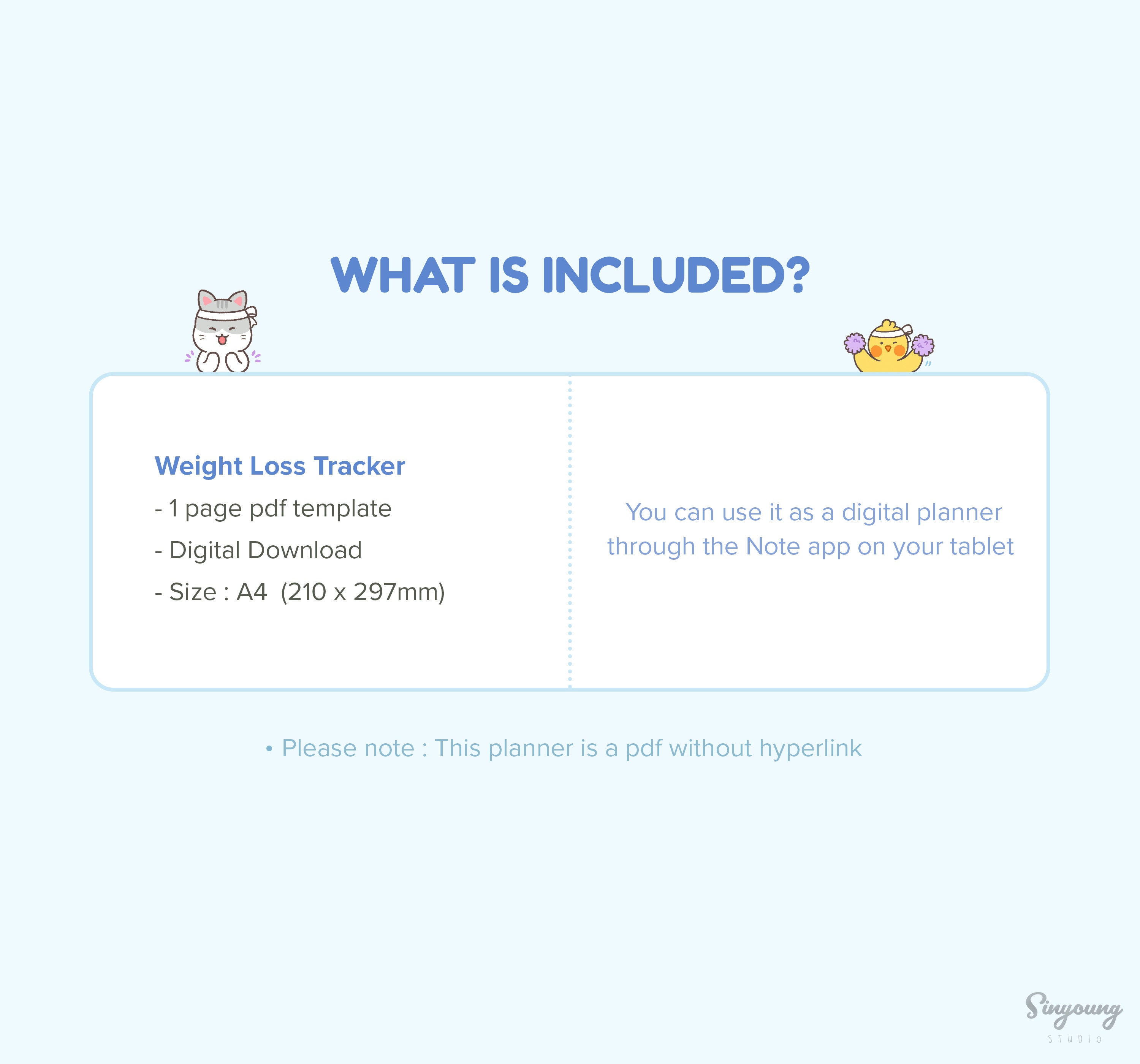 Weight Loss Tracker With Cute Characters | Weight Loss Planner | Weight ...