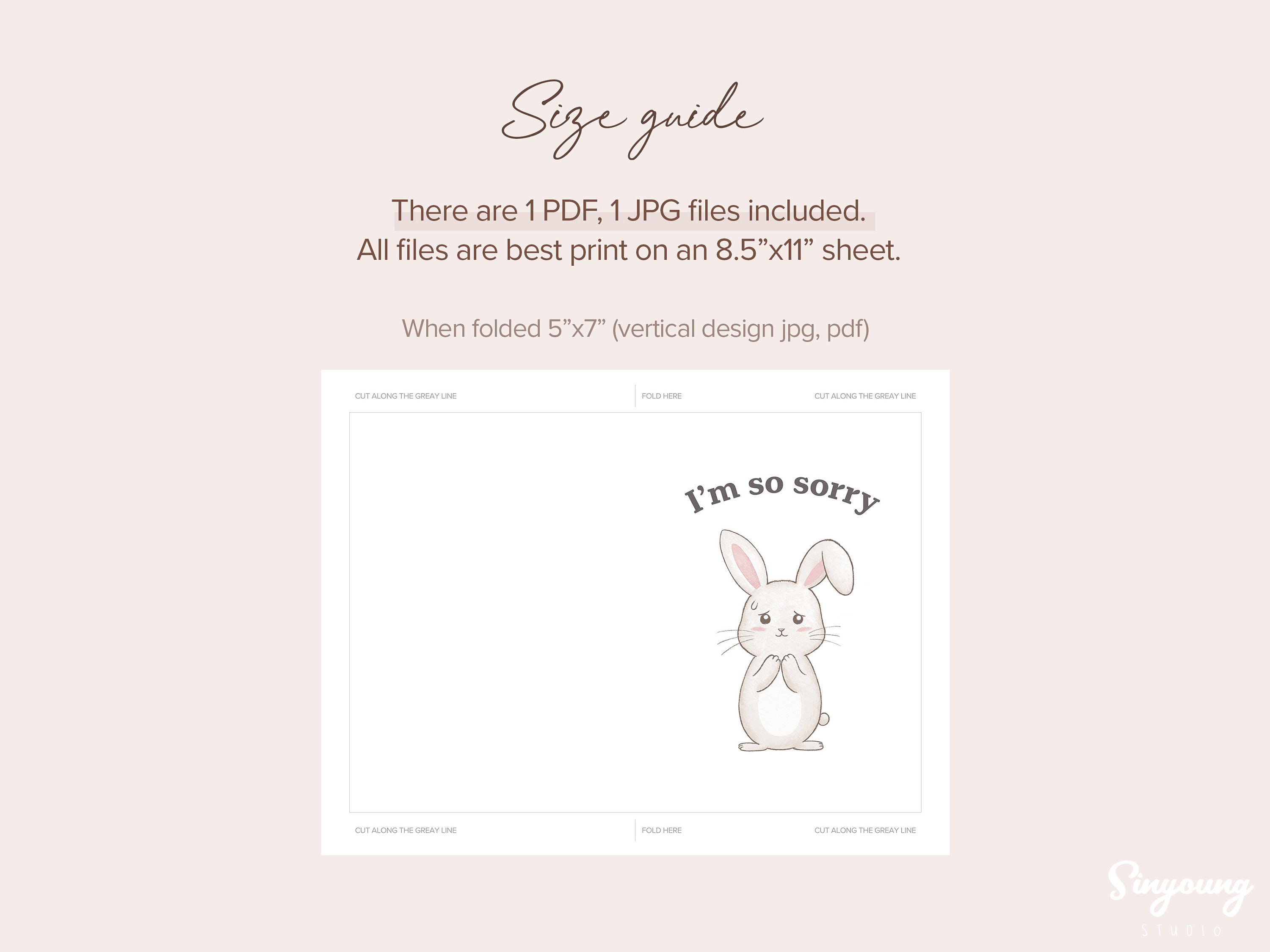 I'm so Sorry Bunny Printable card Cute Apology Card | Etsy