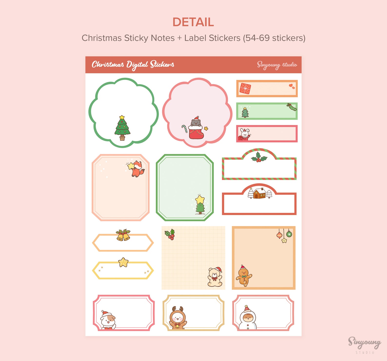 Cute Christmas Digital Planner Stickers Winter Holidays - Etsy