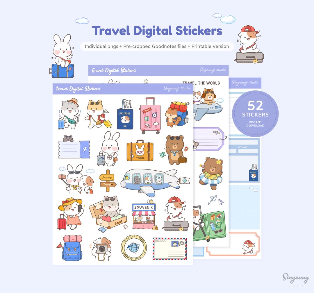 Cute Travel Digital Planner Stickers | Holiday Travel Goodnotes ...