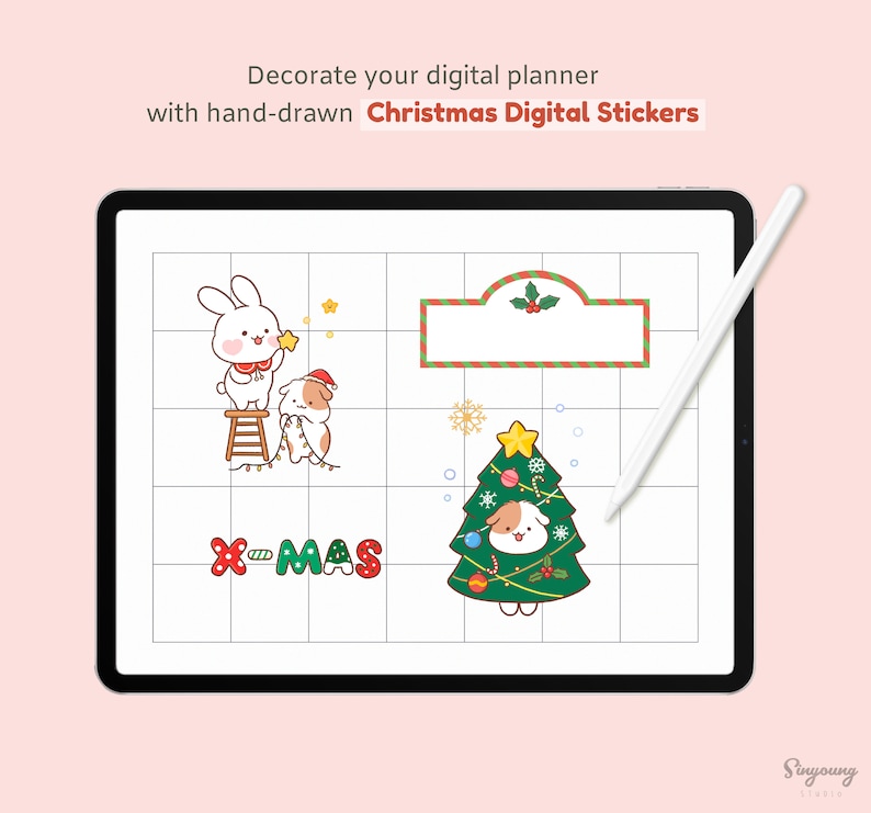 Cute Christmas Digital Planner Stickers Winter Holidays - Etsy