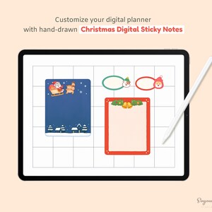 Cute Christmas Digital Sticky Notes | Xmas Digital Memo | Christmas ...