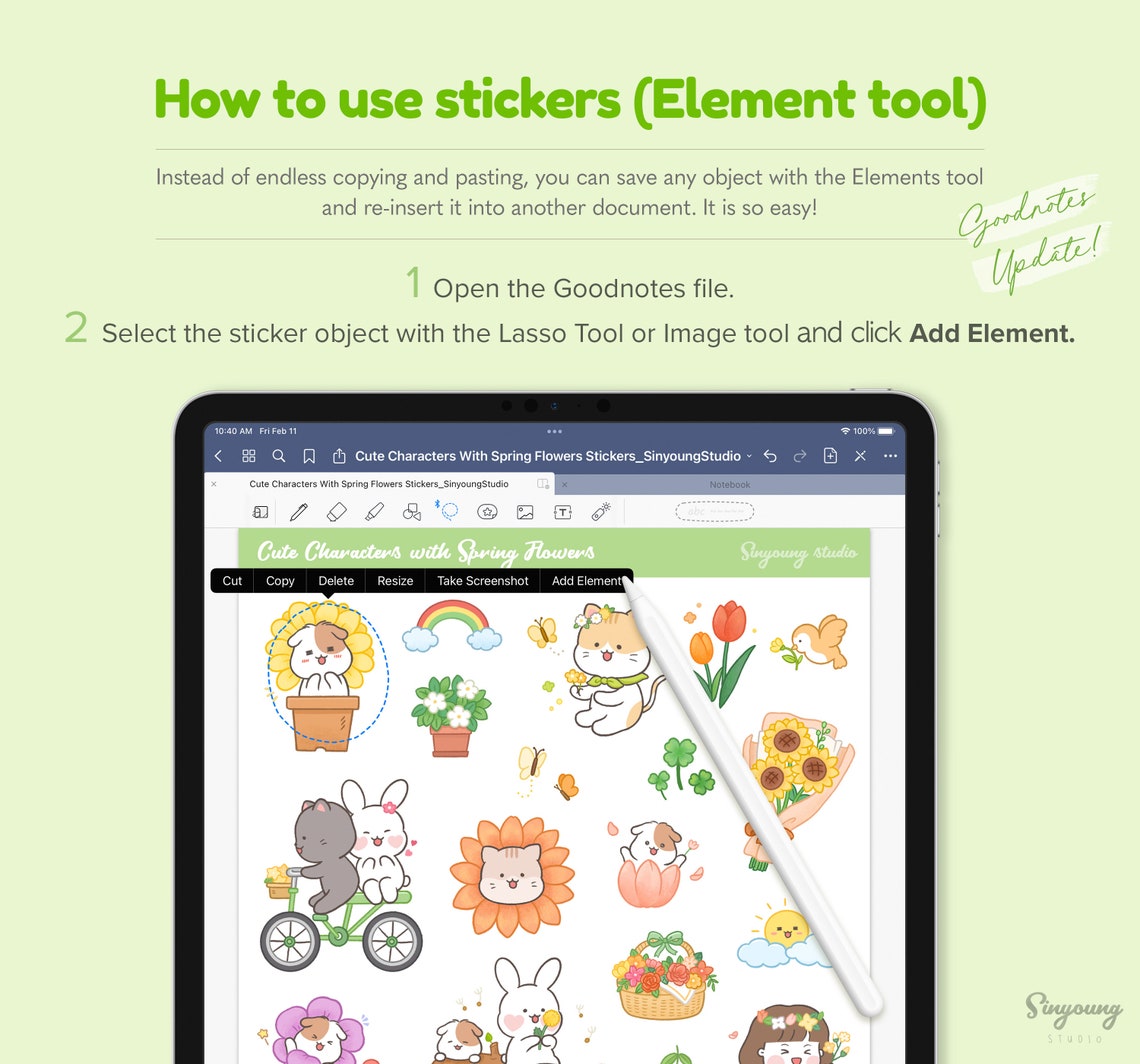 Cute Characters With Spring Flowers Digital Planner Stickers | Etsy