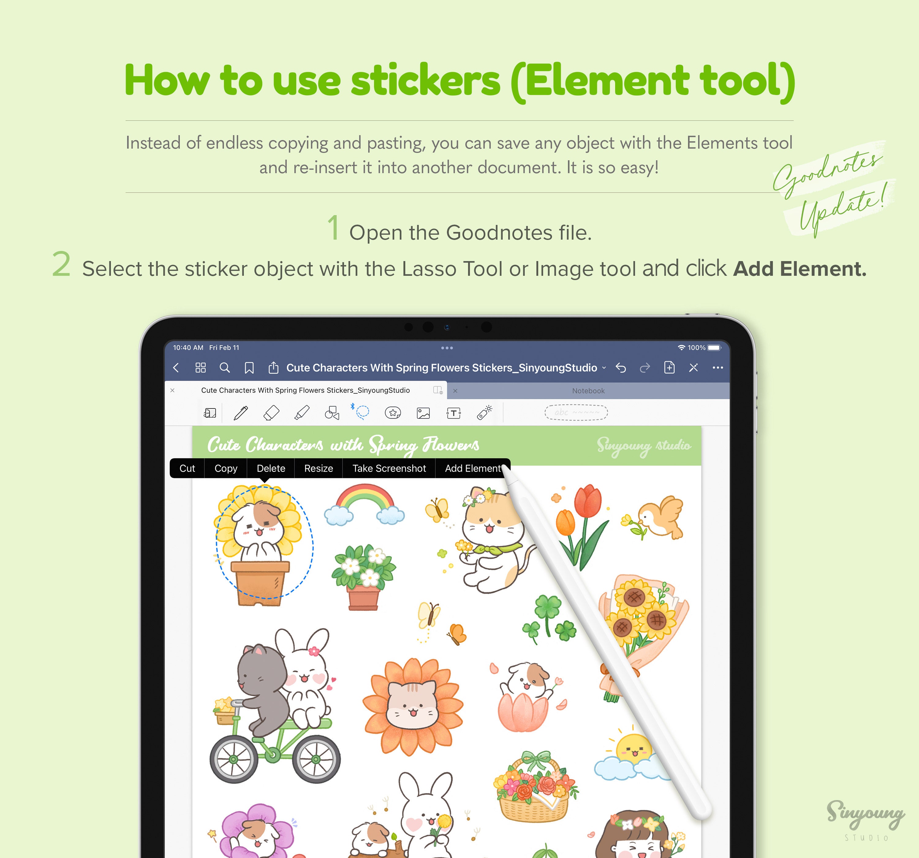 Cute Characters With Spring Flowers Digital Planner Stickers | Etsy