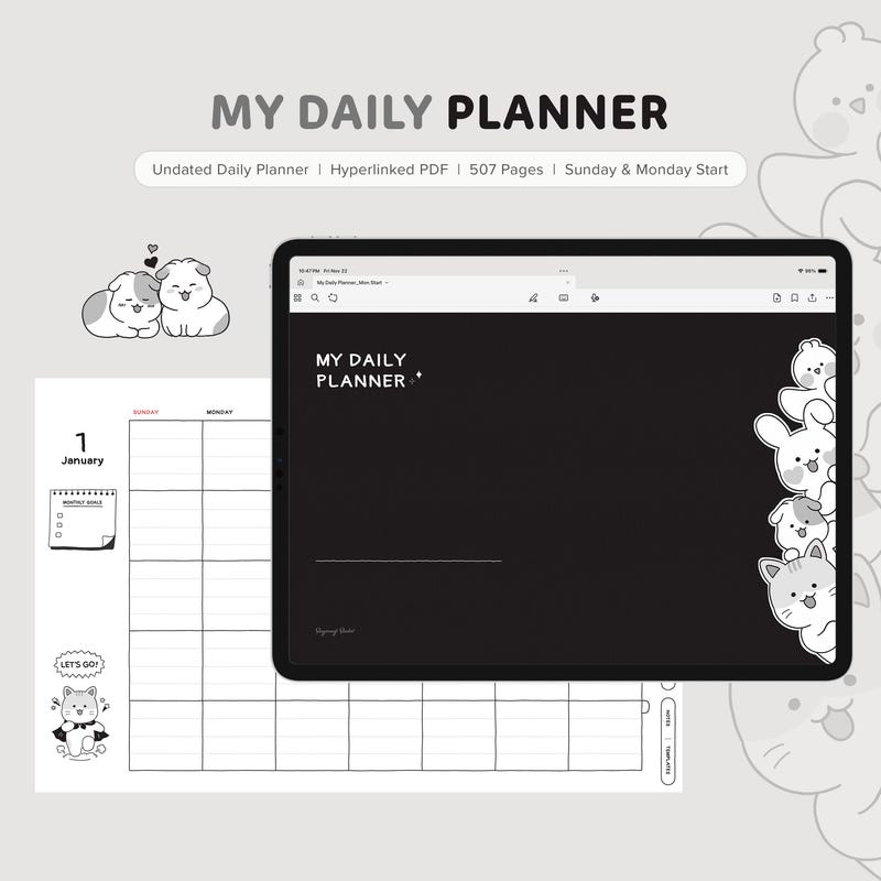 Hand Drawn Yearly Journal - Etsy