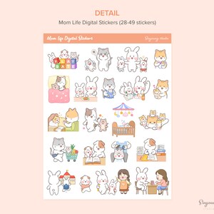 Cute Mom Life Digital Planner Stickers | Hand Drawn Childcare Goodnotes ...