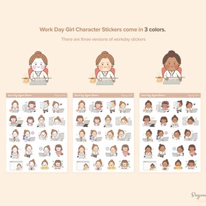 Cute Work Day Girl Character Digital Stickers | Office Work Goodnotes ...
