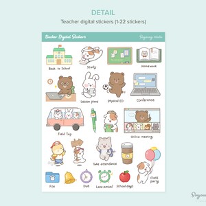 Cute Teacher Digital Planner Stickers, Teach Love Inspire, Goodnotes ...