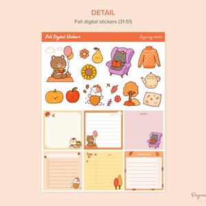 Cute Fall Digital Planner Stickers | Hand Drawn Autumn Vibes Goodnotes ...