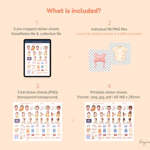Cute Pregnancy Digital Stickers | Pregnant Woman Character Goodnotes ...