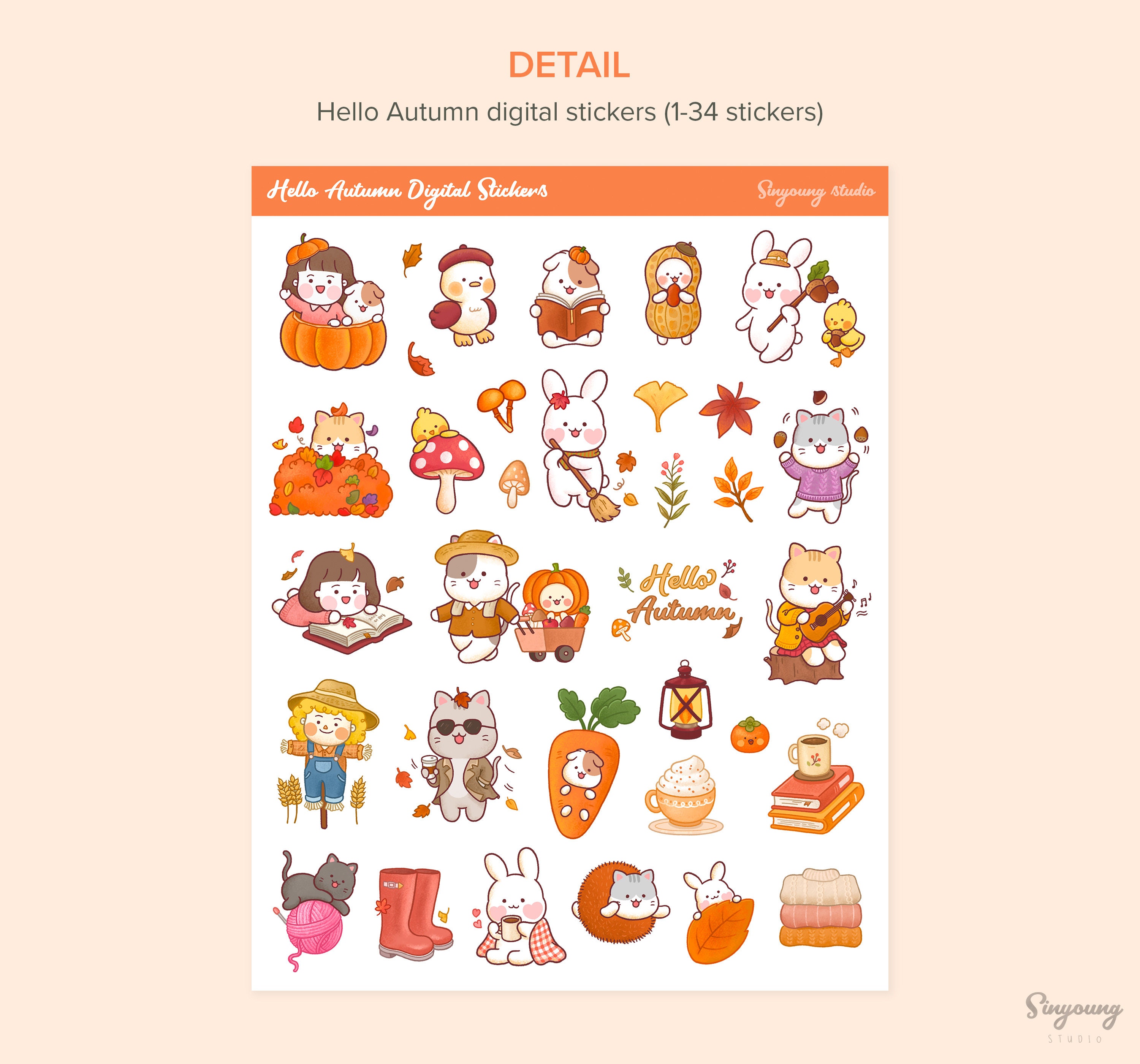 Hello Autumn Digital Planner Stickers | September Goodnotes Stickers ...