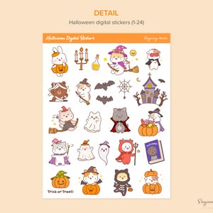 Cute Halloween Digital Stickers | Spooky Season Goodnotes Stickers ...