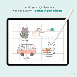 Cute Teacher Digital Planner Stickers, Teach Love Inspire, Goodnotes ...