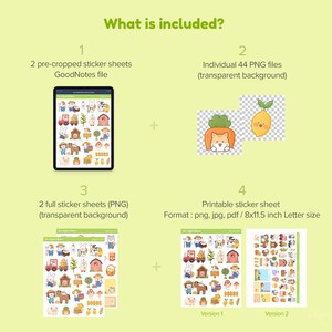 Cute Farm Life Stickers for Digital Planner | Adorable Farm Animal ...