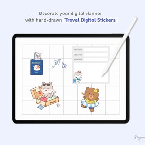 Cute Travel Digital Planner Stickers | Holiday Travel Goodnotes ...