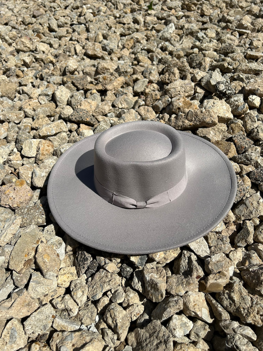 Grey Bolero Wide Brim Hat Felt Hat Flat Brim Hat Stiff - Etsy