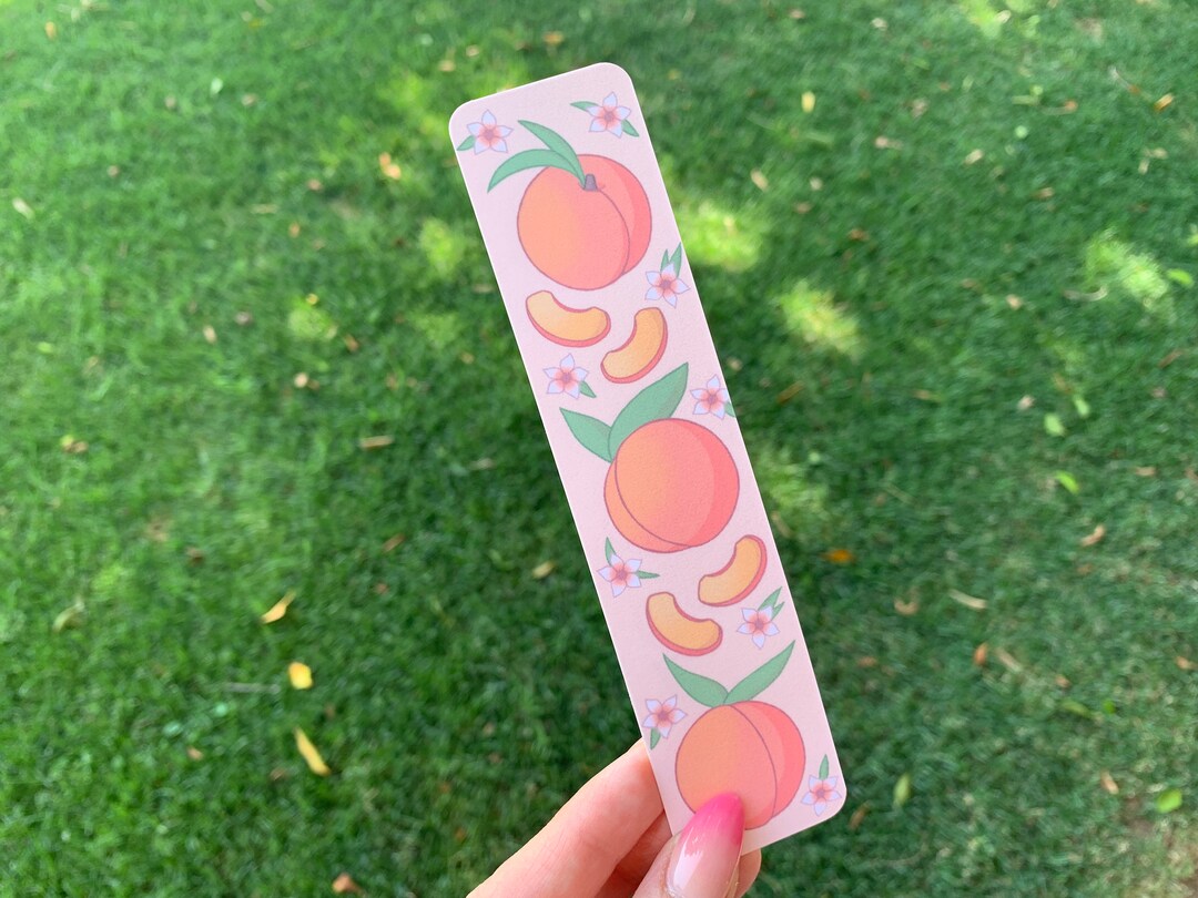 Peach Bookmark - Cute Peach Art - Etsy