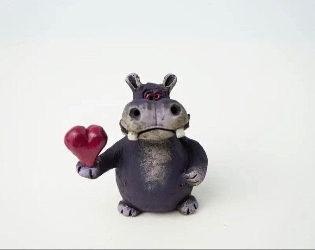 Ceramic Sculpture, Hippo Figurine, Ceramic Hippo, Hippo Sculpture, Clay ...