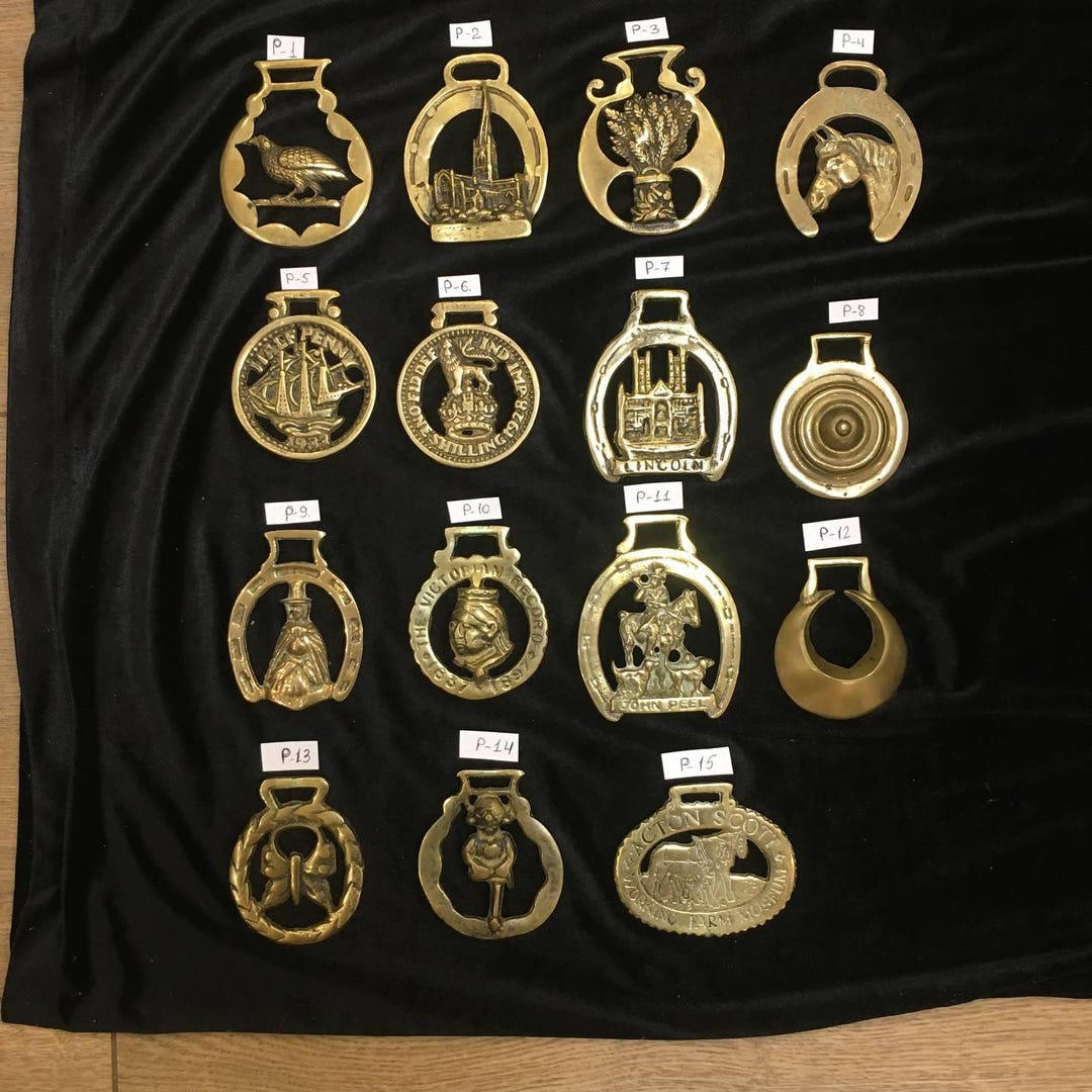 Antique and Vintage English Horse Brass Medallion Brass Harness ...