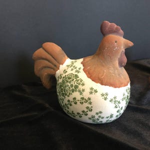 Vintage Ceramic Rooster and Hen Decorative Set, Rustic Farmhouse Animal ...