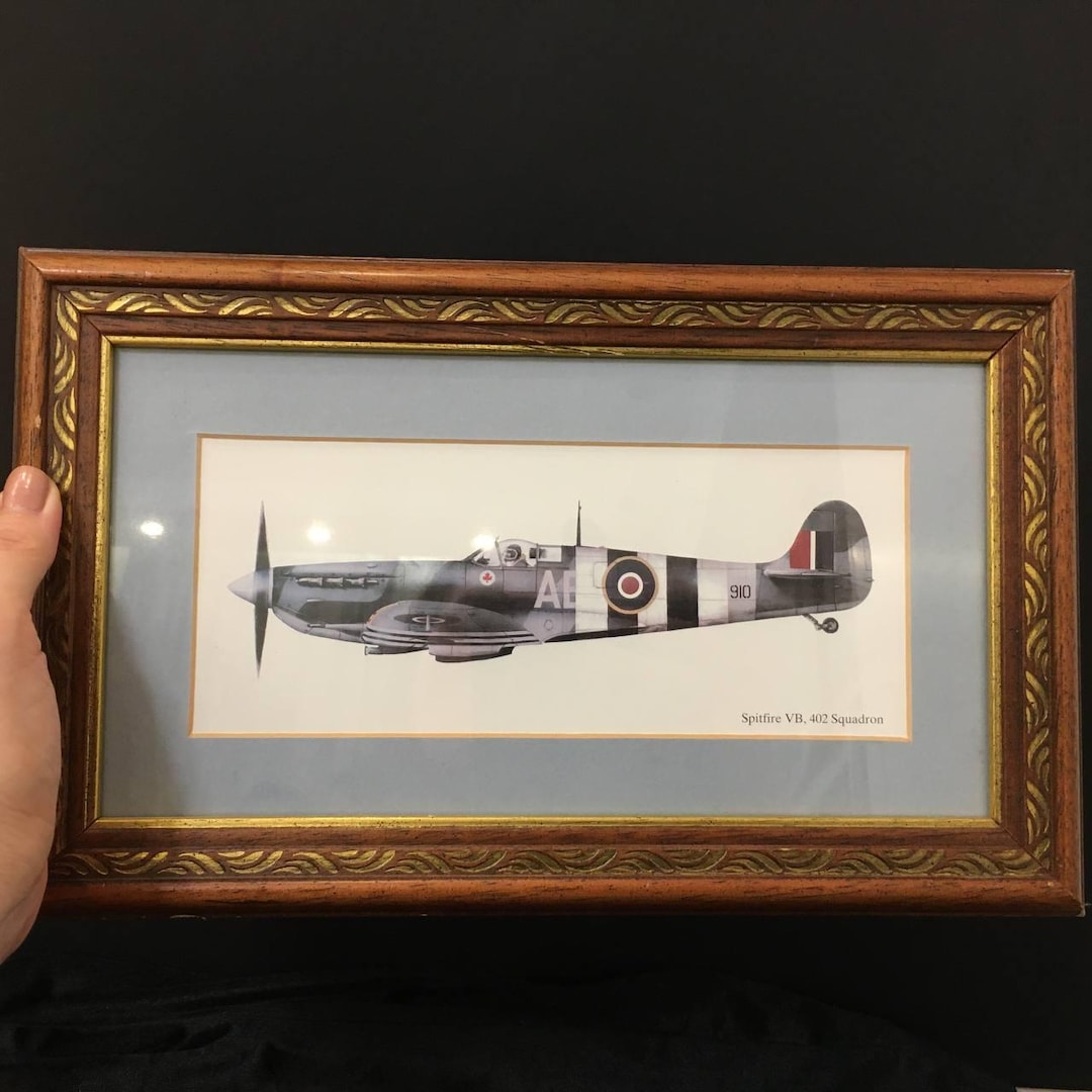 Framed Spitfire VB Print, WWII Aviation Art, Vintage Aircraft Decor ...