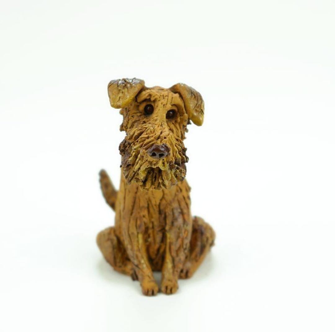Ceramic Dog, Terrier Statue, Dog Figurine, Clay Sculpture, Dog ...