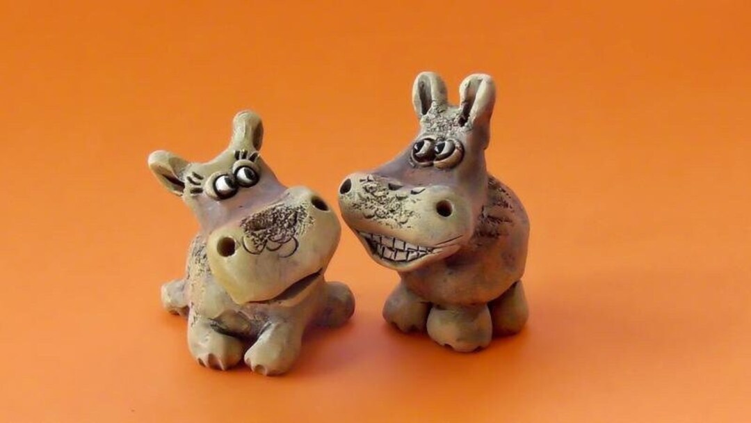 Ceramic Hippos , Hippos Figurine, Clay Sculpture, Hippos Sculpture ...