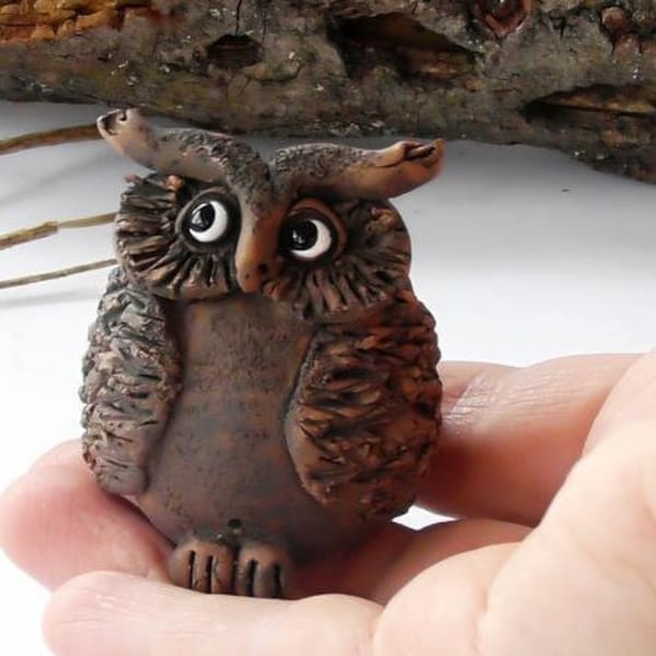 Clay Owl Sculpture - Etsy