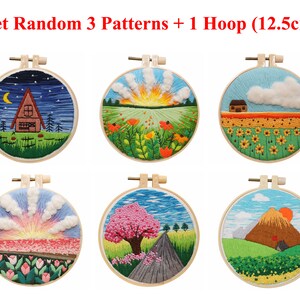Girl Embroidery Kit - 1 Plastic Embroidery Hoop, Color Threads and ...