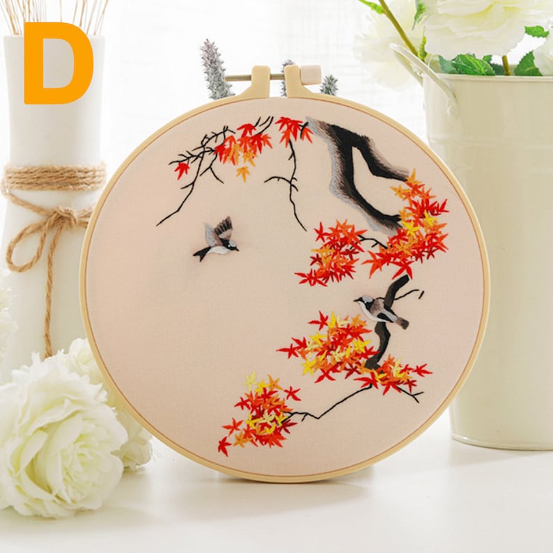 Vintage Embroidery Kit for Beginner Hoop Art Including | Etsy